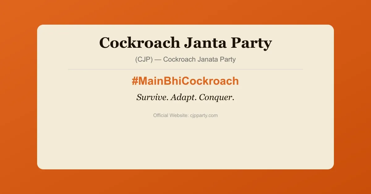 Cockroach Janata Party (CJP) — cockroachjanataparty Official Page ...